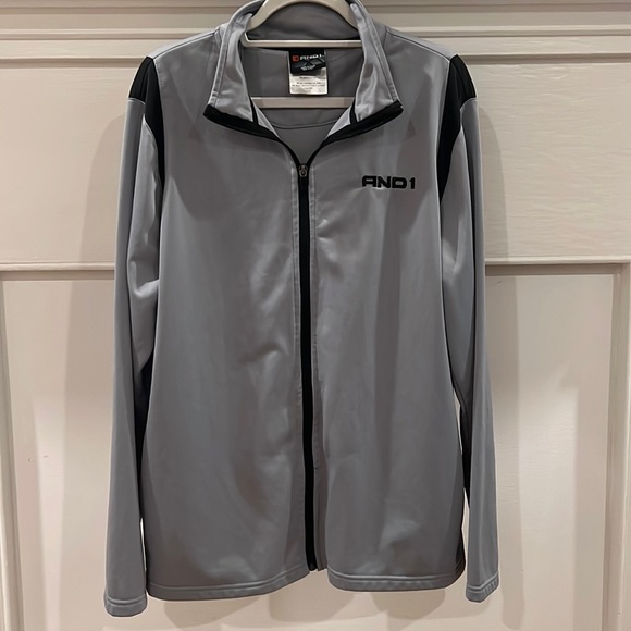 And1 | Jackets & Coats | And Gray With Black Zip Up Jacket Size Large ...